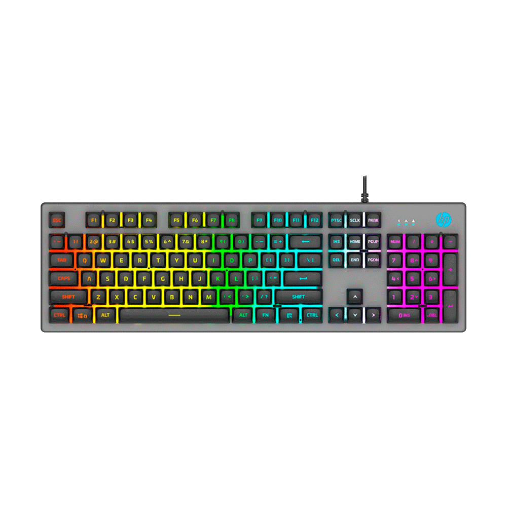 TECLADO HP K500F ILUMINACION RGB /ESPAÑOL/GRIS/ GAMER USB - Mega Office